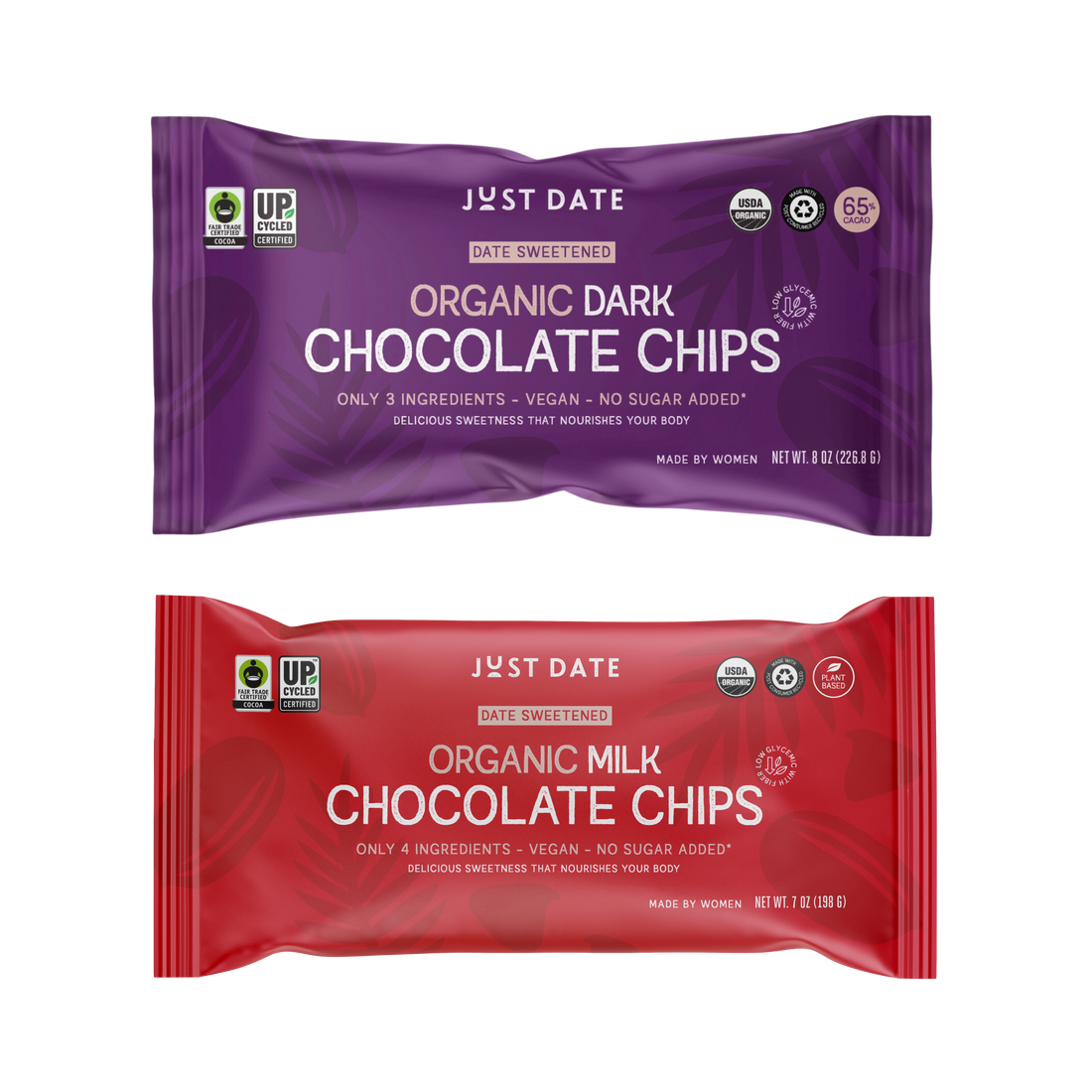 Dark & Milk Chocolate Chip Duo | date sweetened chocolates